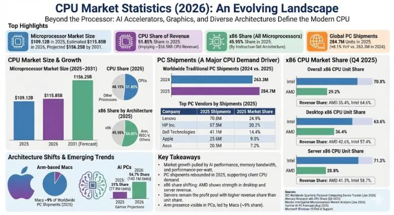 CPU Market Statistics (2026) - PCPartsGeek