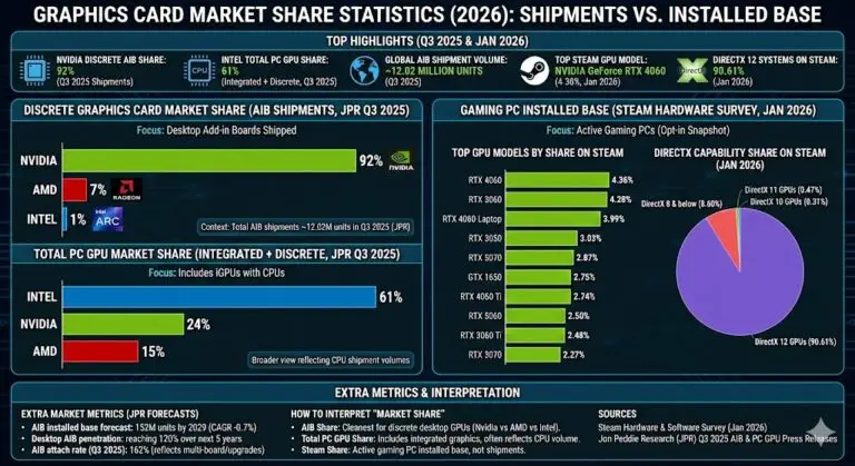 Graphics Card Market Share Statistics (2026) - PCPartsGeek